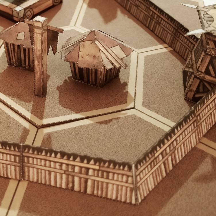 Paper Miniature of Orc Camp Walls
