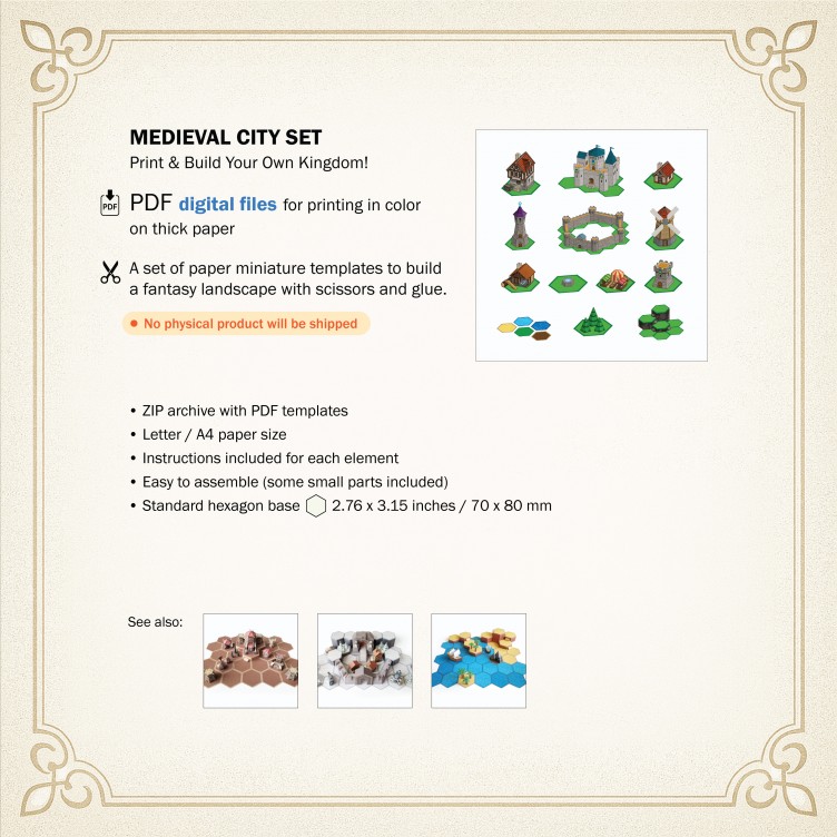 Medieval City Paper Miniatures
