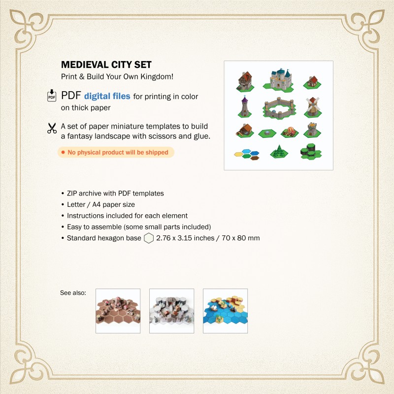 Medieval City Paper Miniatures