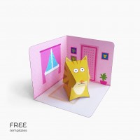 Papercraft Cat - Free PDF printables